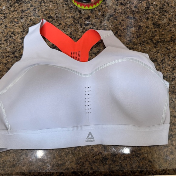 Reebok | Tops | Reebok White And Red Athletic Bra | Poshmark